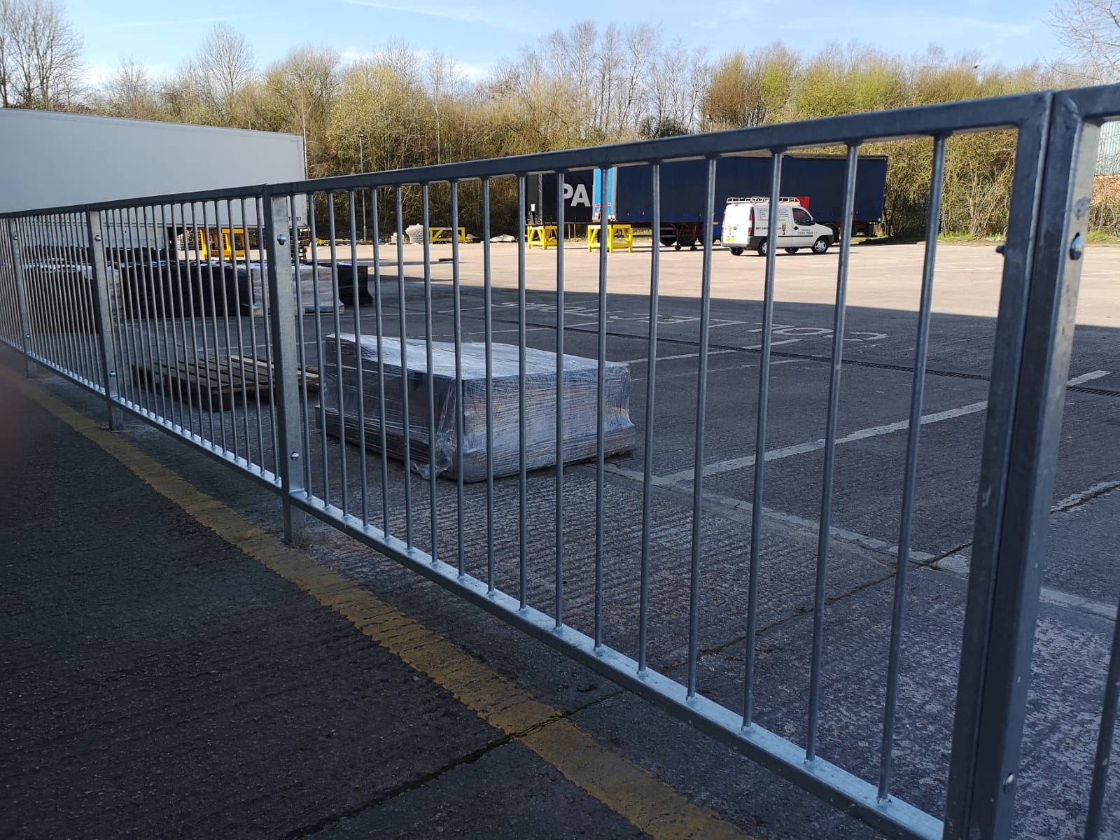 Pedestrian Guard Rail fitted in Stone | Almec Fencing