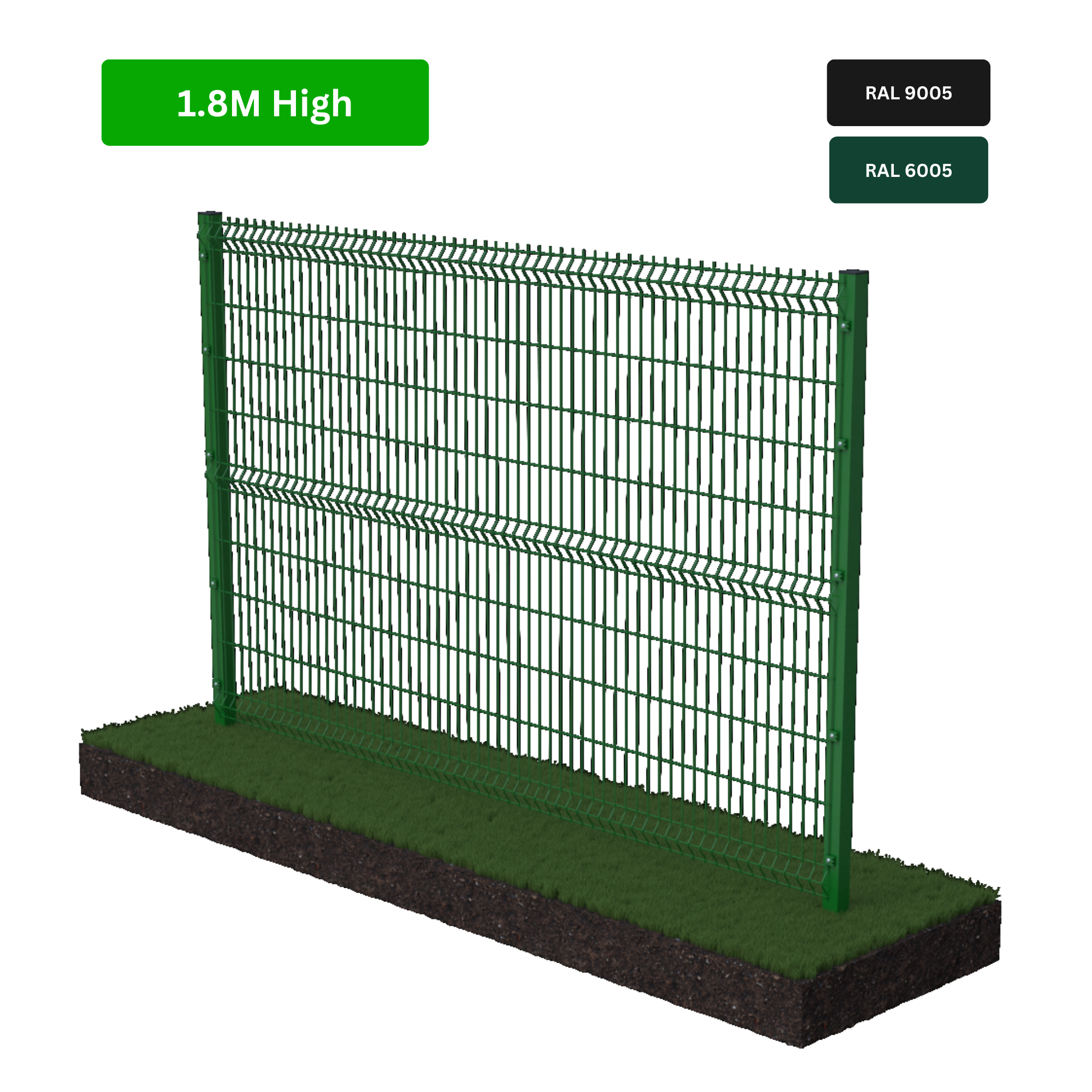 V-Defence Mesh Fencing Kits | 1.8M, 2.0M, 2.4M - Almec Fencing